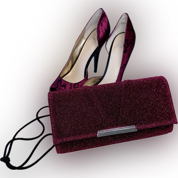 Payless | Bags | Nwot Sparkly Fushiapinkpurple Evening Bag | Poshmark